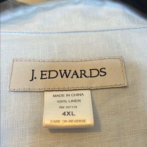J. Edwards | Shirts | J Edwards Light Blue Linen Shirt 4xl | Poshmark
